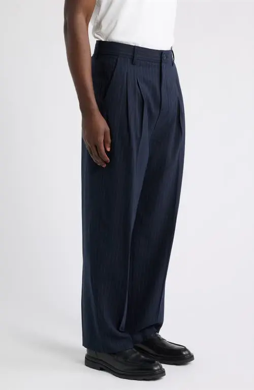 CASUAL FRIDAY Grant Pinstripe Wide Leg Pleated Pants
