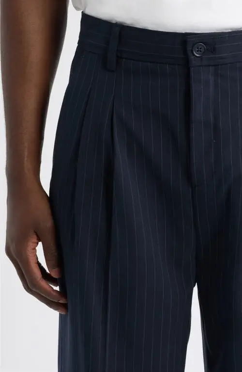 CASUAL FRIDAY Grant Pinstripe Wide Leg Pleated Pants