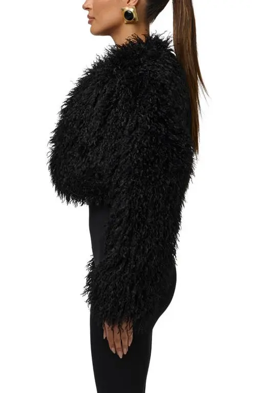 Naked Wardrobe Faux Fur Plush Cropped Jacket