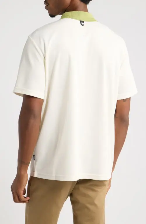 MALBON Fairway Hex Piqué Golf Polo - Ivory