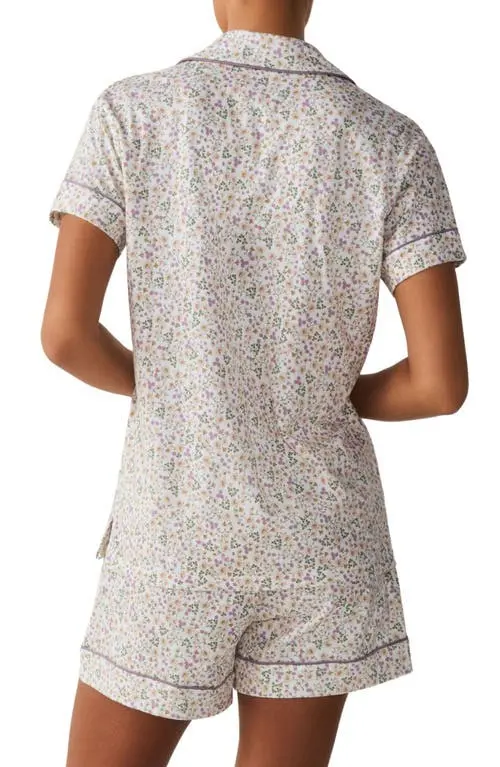 PETITE PLUME Pima Cotton Short Sleeve Pajamas - Light Tan