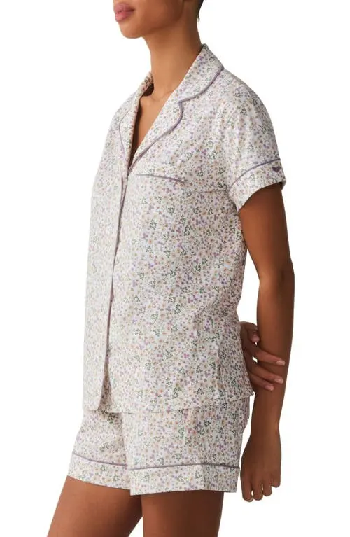 PETITE PLUME Pima Cotton Short Sleeve Pajamas - Light Tan
