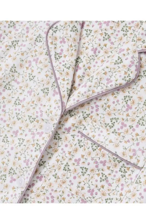 PETITE PLUME Pima Cotton Short Sleeve Pajamas - Light Tan