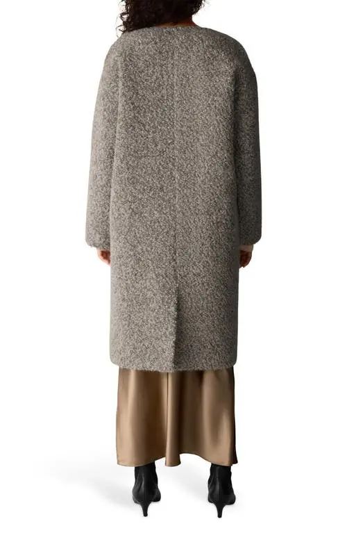Eileen Fisher Round Neck Alpaca & Wool Blend Coat - Twine