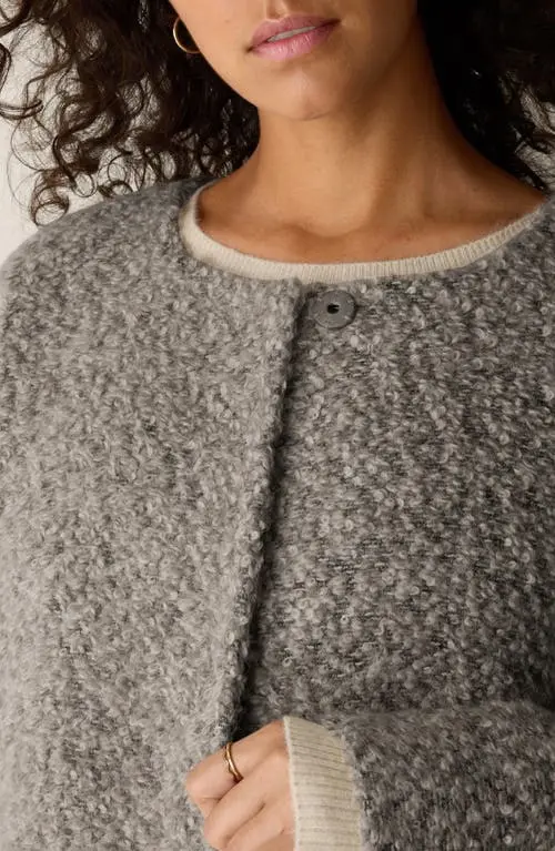 Eileen Fisher Round Neck Alpaca & Wool Blend Coat - Twine