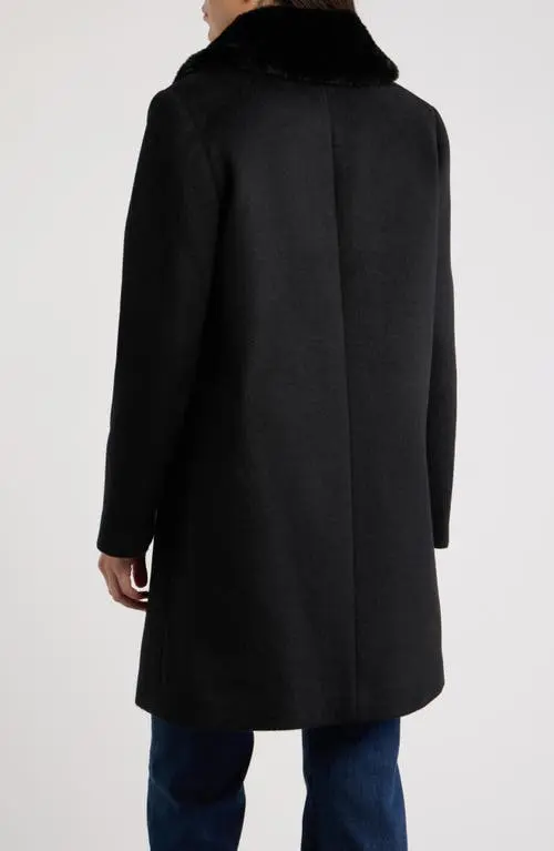 CECE DUPRAZ Faux Fur Collar Single Breasted Coat