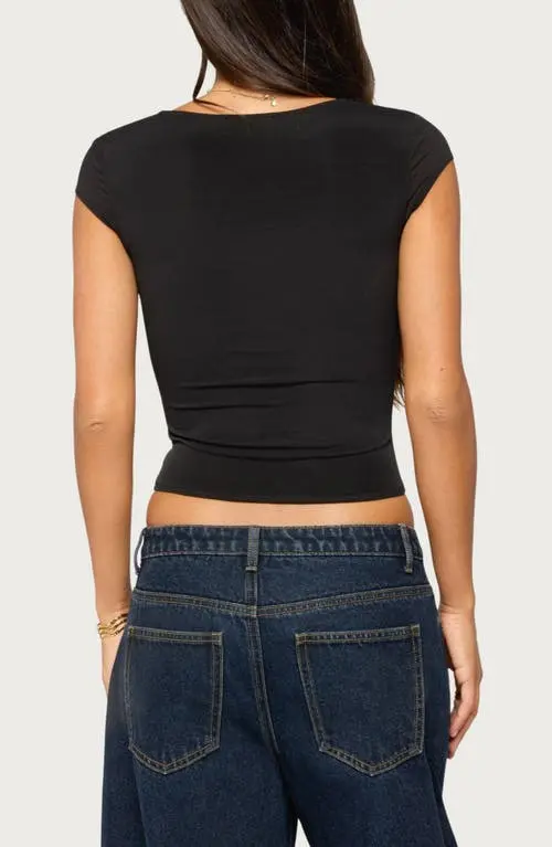 EDIKTED Airlie Hook & Eye Mesh Corset Top