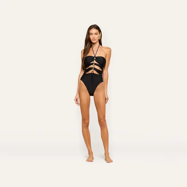 L'Agence Opus Halter One-piece Swimsuit