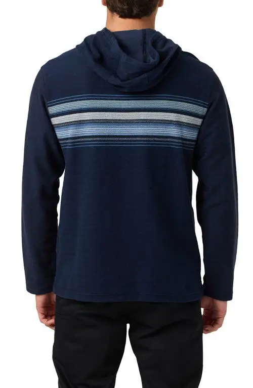 O'Neill Bavaro Blocked Stripe Cotton Blend Hoodie - Navy