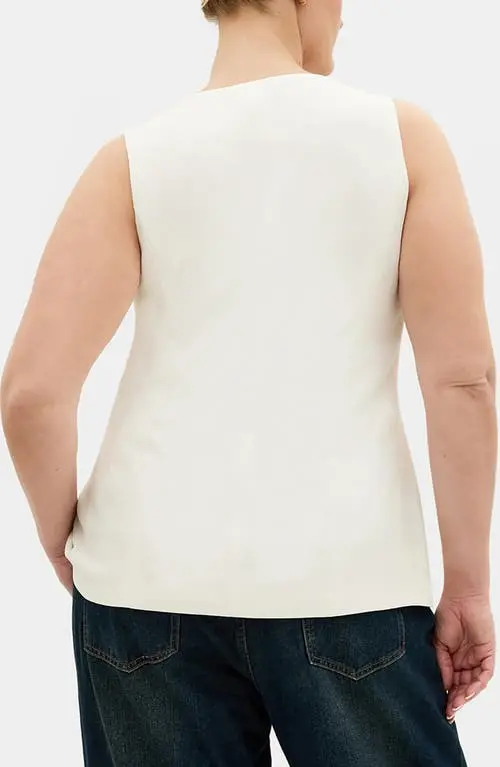 City Chic Abbie Square Neck Vest - Ivory