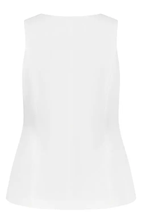 City Chic Abbie Square Neck Vest - Ivory