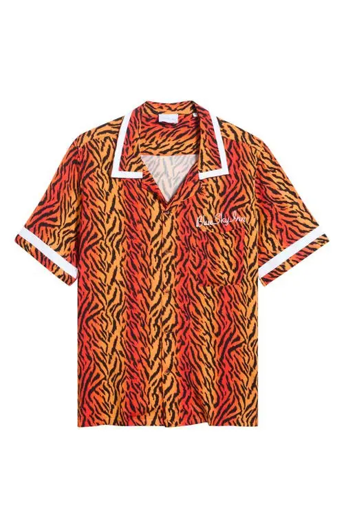 BLUE SKY INN Tiger Print Camp Shirt