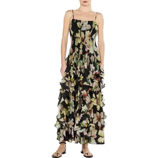 CIEBON Loiselle Floral Ruffle Maxi Dress