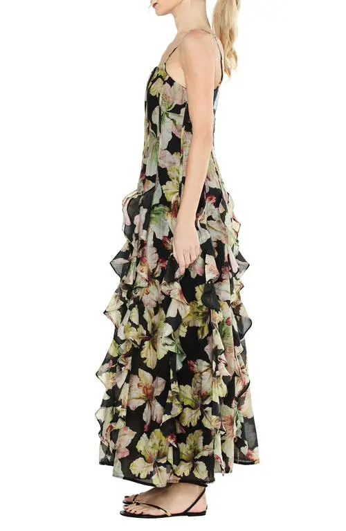 CIEBON Loiselle Floral Ruffle Maxi Dress