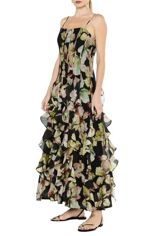 CIEBON Loiselle Floral Ruffle Maxi Dress
