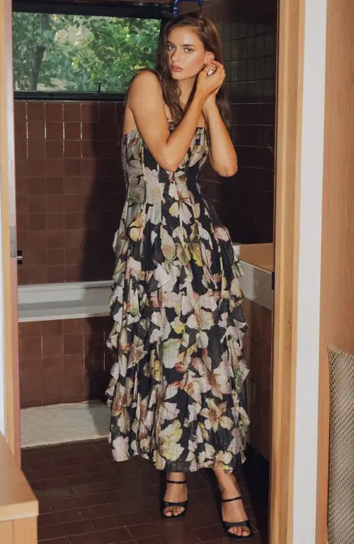 CIEBON Loiselle Floral Ruffle Maxi Dress