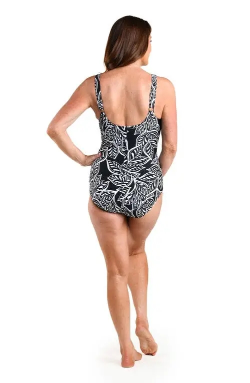 MAXINE OF HOLLYWOOD Native Vines V-neck One-piece Swimsuit