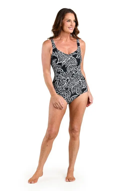 MAXINE OF HOLLYWOOD Native Vines V-neck One-piece Swimsuit