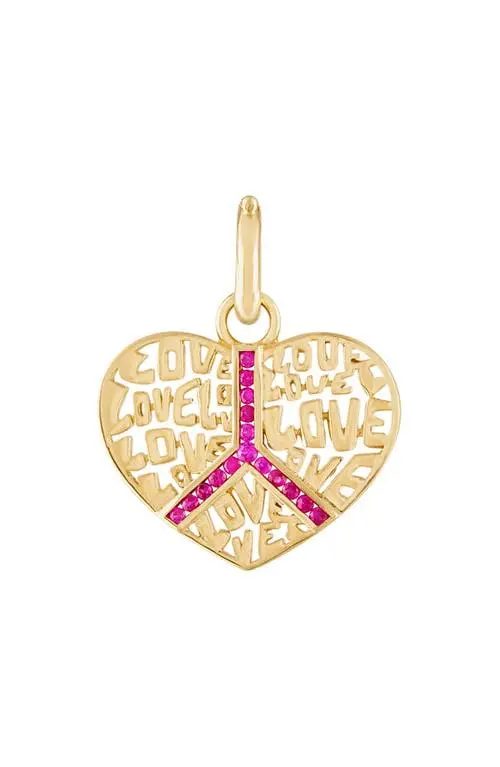 EDEN PRESLEY Peace & Love Gold Ruby Pendant