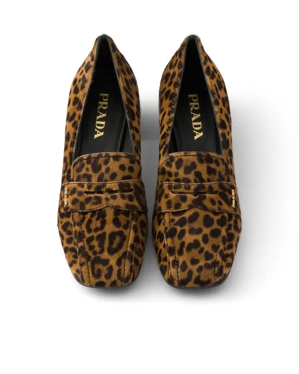 Prada Printed Leather Loafers - Neutral