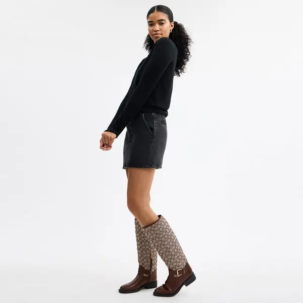 COACH OUTLET Extended Calf Riding Boot In Signature Jacquard