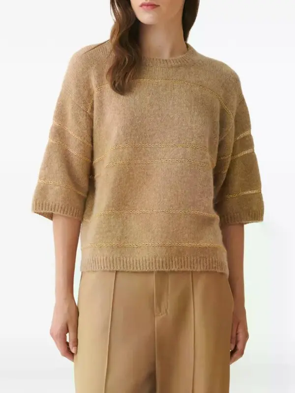 Fabiana Filippi Striped Short-sleeve Sweater