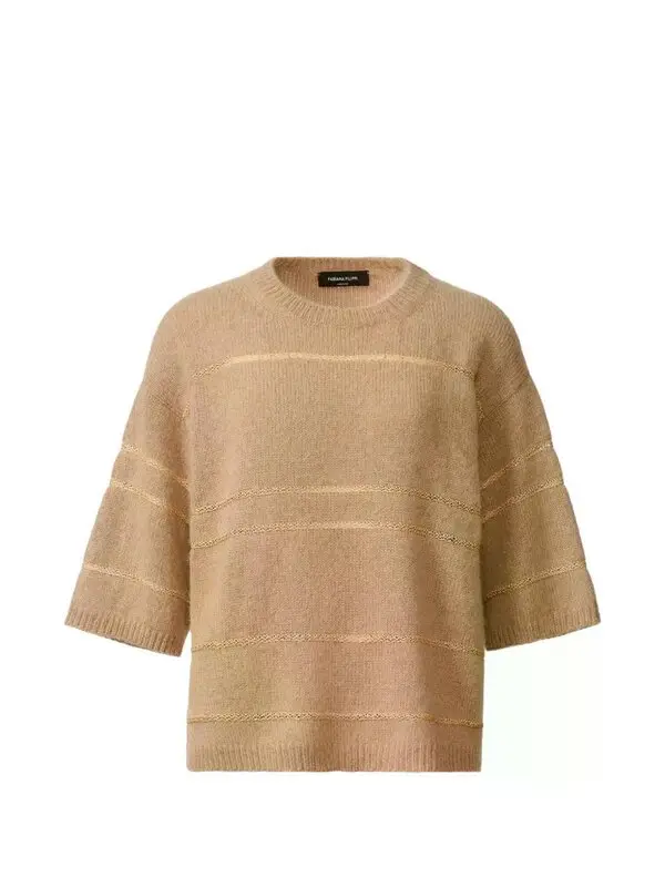 Fabiana Filippi Striped Short-sleeve Sweater - Neutrals