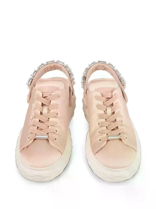 JIMMY CHOO Diamond Maxi Crystal-embellished Slingback Sneakers