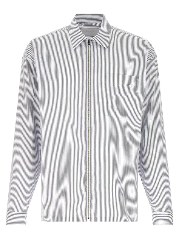 Prada Zip Striped Shirt