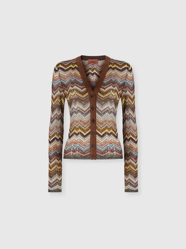 Missoni Slim Cardigan With Striped Chevron Motif