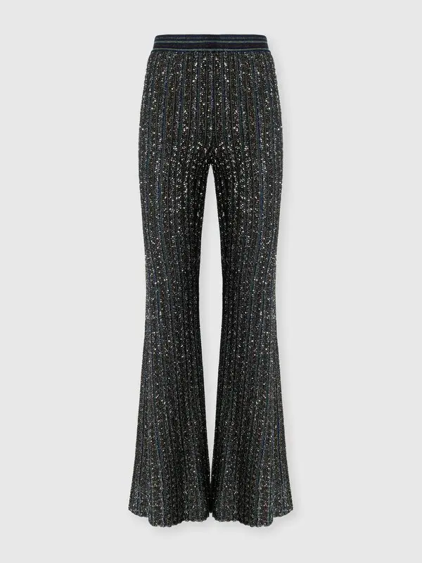 Missoni Striped Flared Trousers With Sequins