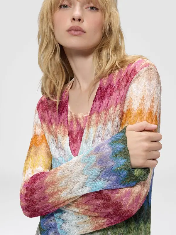 Missoni Long Cardigan With Dégradé Wave Motif