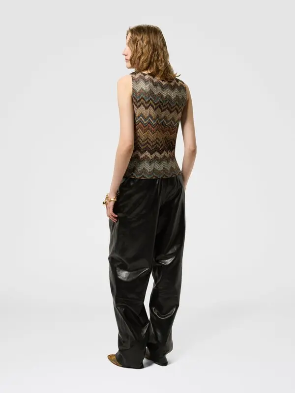 Missoni Zig Zag Top In Lamé Viscose