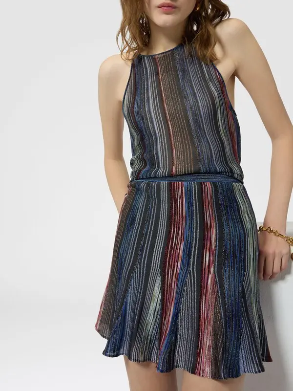 Missoni Flared Space-dye Viscose Lamé Mini Skirt