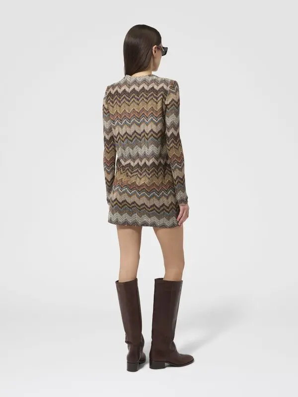 Missoni Zig Zag Knit Mini Dress In Viscose