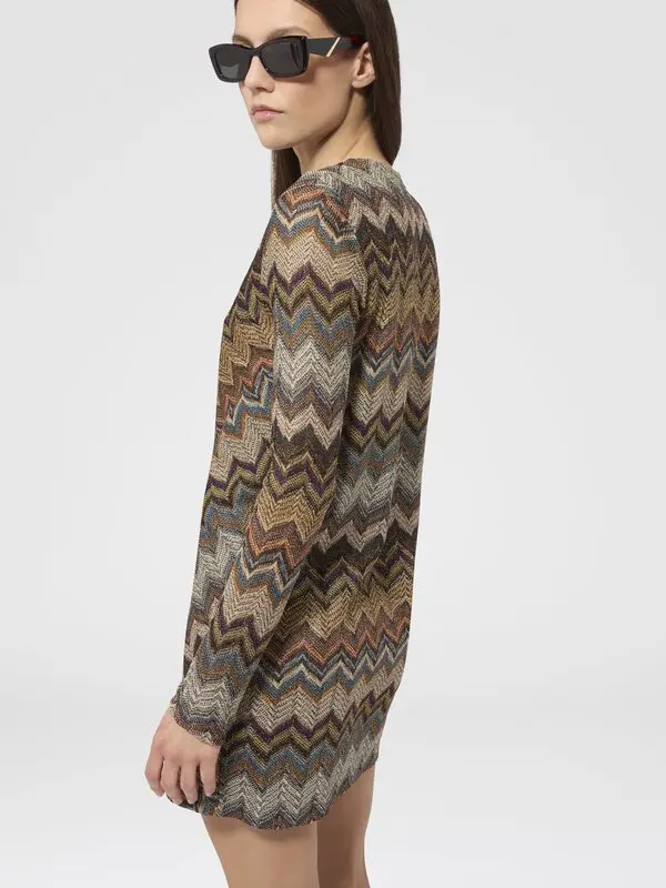 Missoni Zig Zag Knit Mini Dress In Viscose