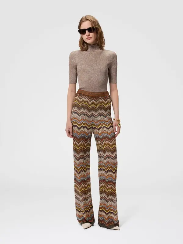Missoni Palazzo Trousers With Striped Chevron Motif
