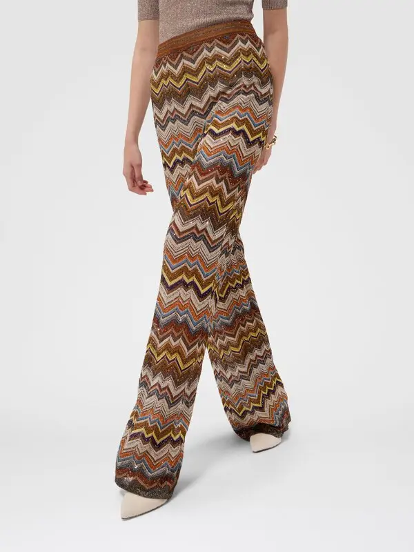 Missoni Palazzo Trousers With Striped Chevron Motif