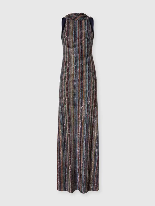 Missoni Long Dress In Striped Knit