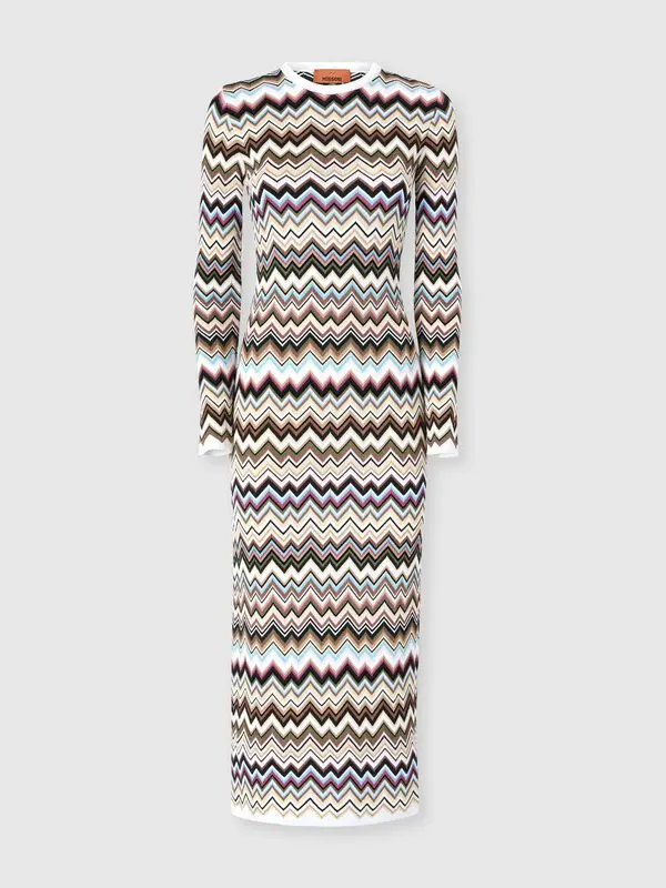 Missoni Chevron Viscose And Wool Midi Dress