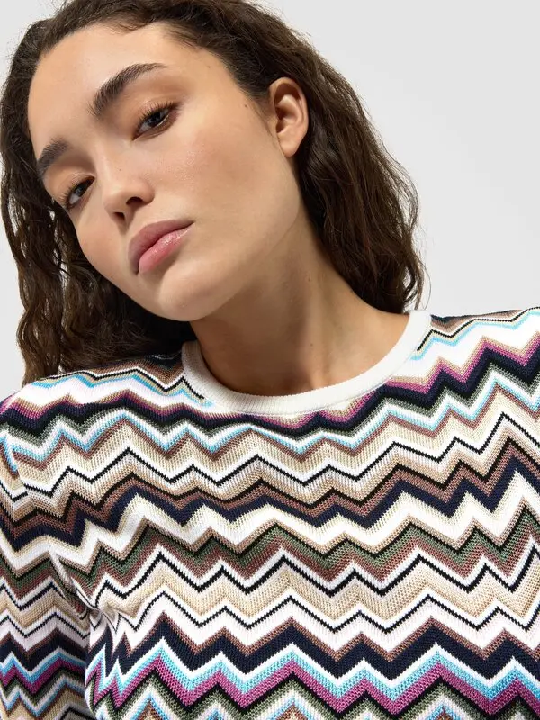 Missoni Chevron Viscose And Wool Midi Dress