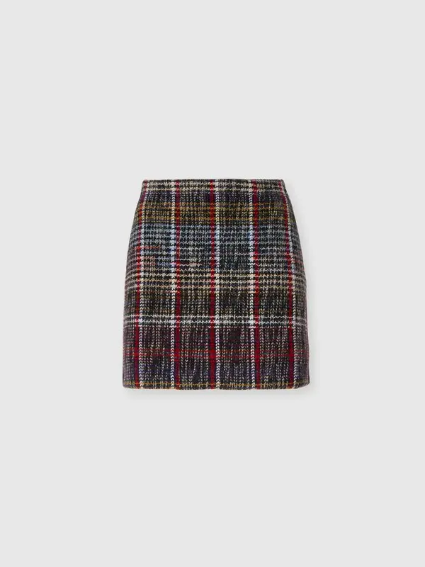 Missoni Pure Wool Mini Skirt With Check Motif - Multicoloured