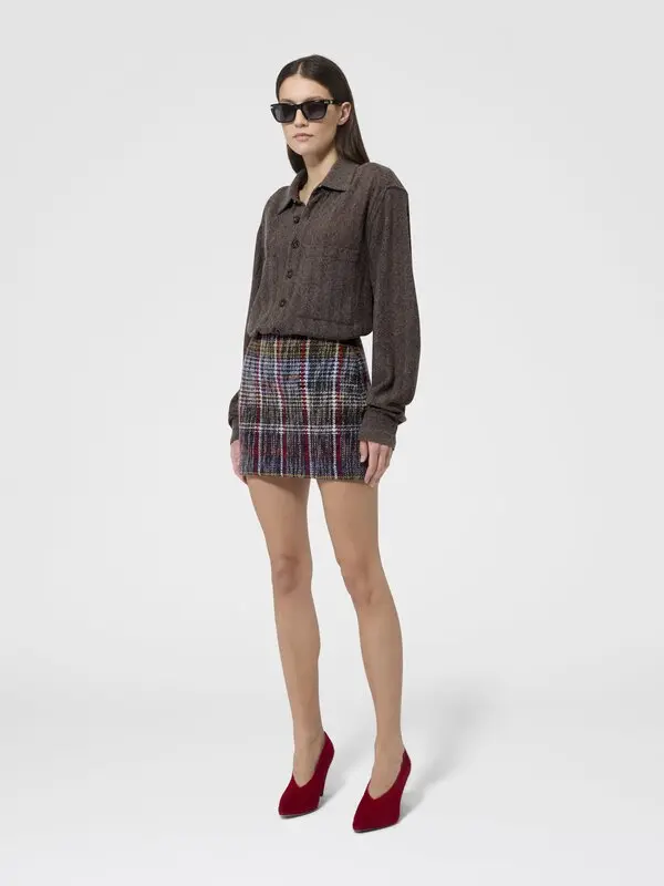 Missoni Pure Wool Mini Skirt With Check Motif