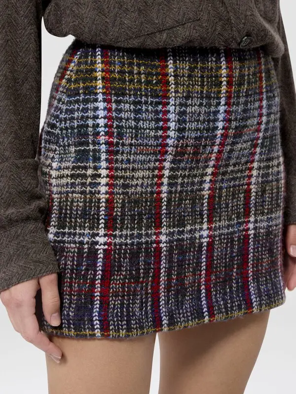 Missoni Pure Wool Mini Skirt With Check Motif