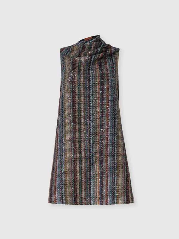 Missoni Flared Mini Dress With Draped Neckline