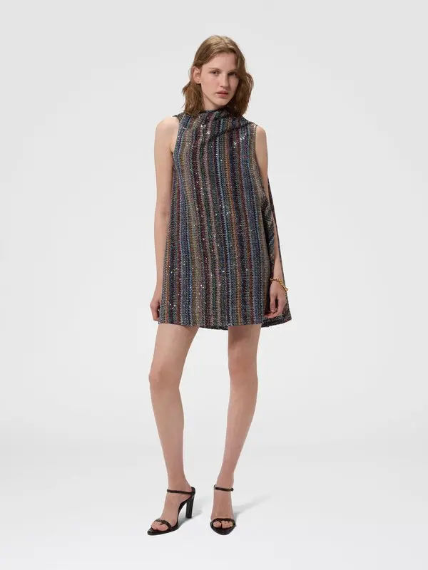 Missoni Flared Mini Dress With Draped Neckline