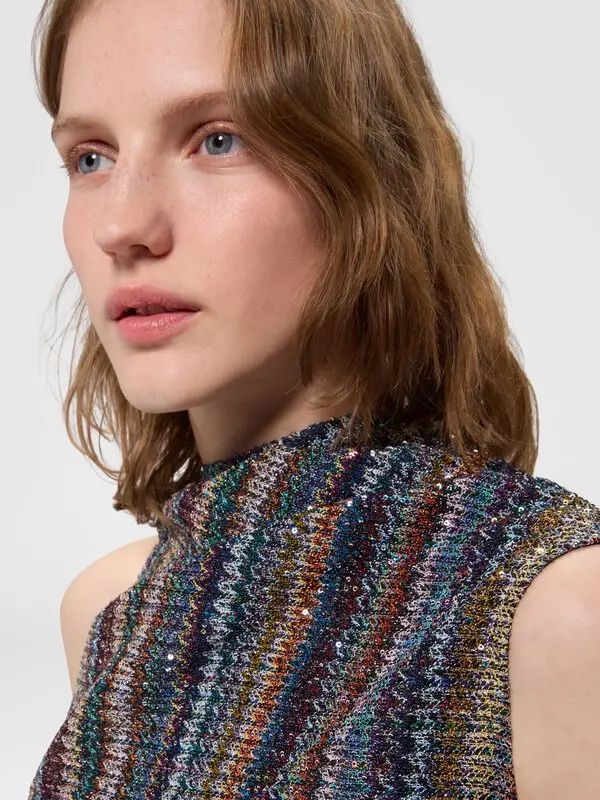 Missoni Flared Mini Dress With Draped Neckline