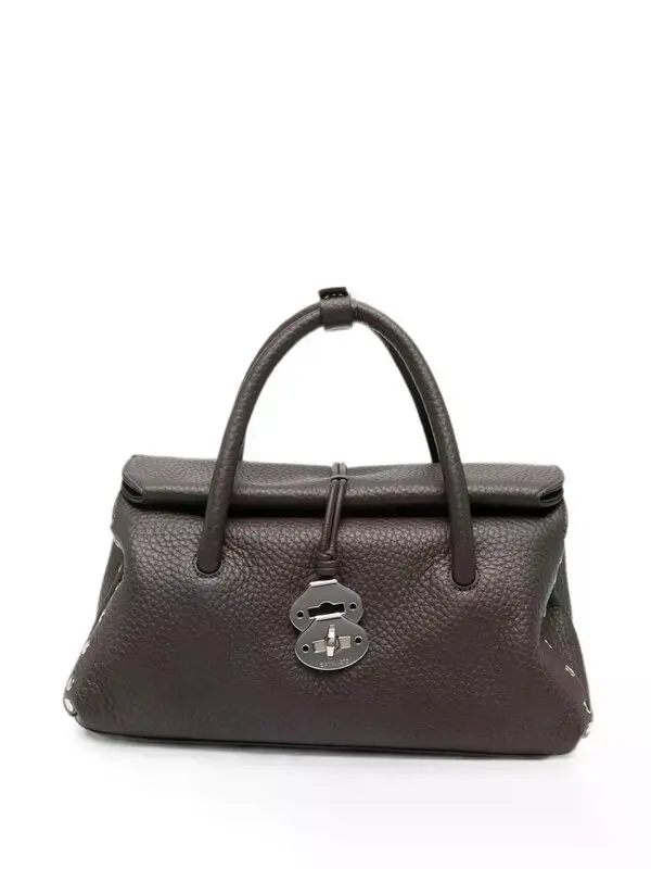 ZANELLATO Dotta Stud-embellished Leather Tote Bag - Brown