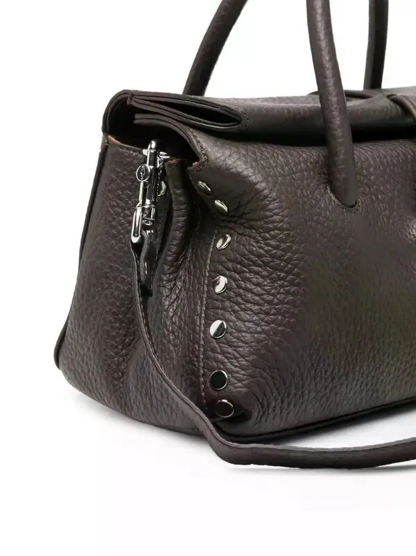 ZANELLATO Dotta Stud-embellished Leather Tote Bag - Brown