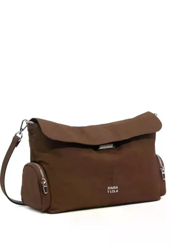 Bimba Y Lola Large Dark-khaki Flap Pocket Bag